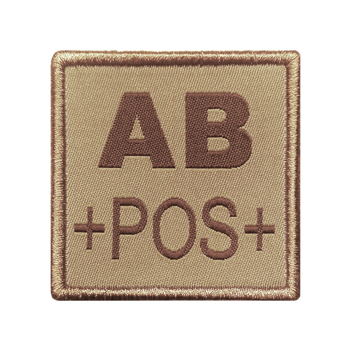 AB positive blood type embroidered fabric patch tan - A10 Equipment