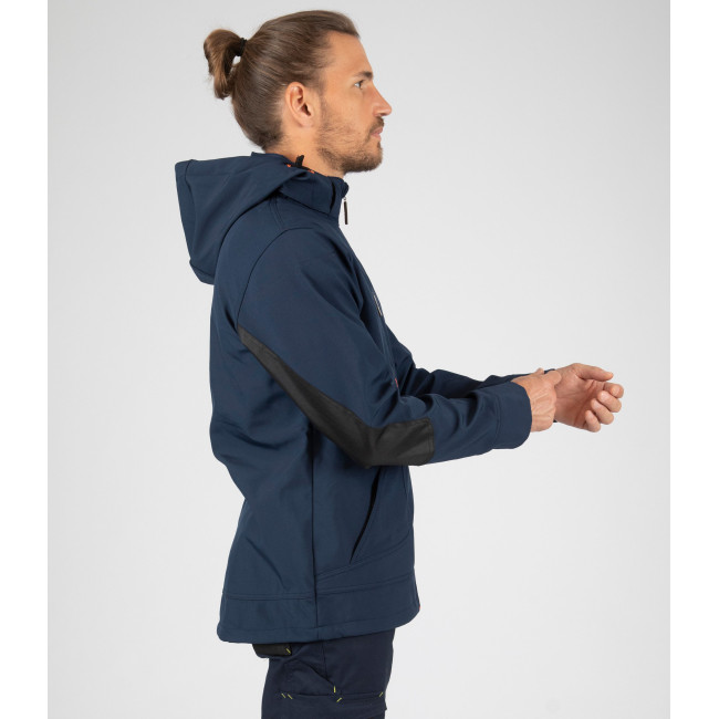 Chaqueta softshell Borel azul marino y naranja fluorescente - Nine ...
