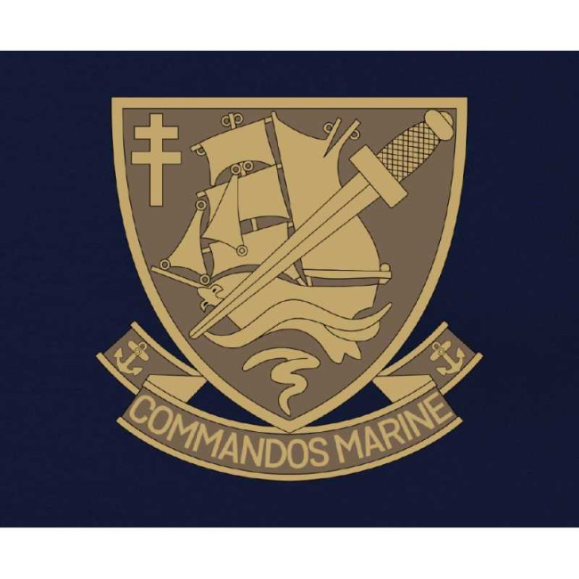 Navy T-shirt with Marine Commandos logo on left chest - Army Design