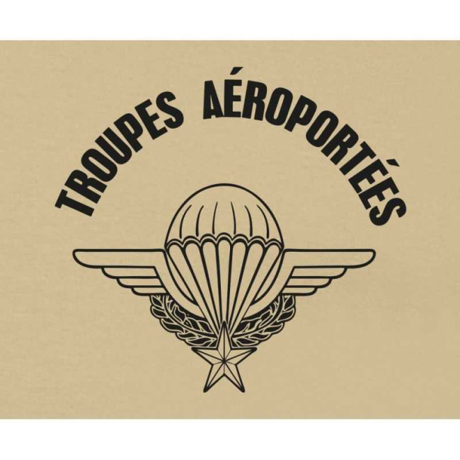 Coyote T-shirt with Airborne Troops logo on left chest - Army Design