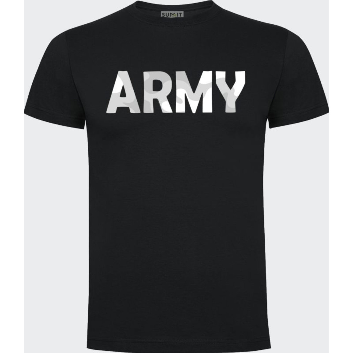 Camiseta negra con logo Army Camo blanco - Army Design