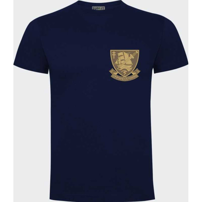 Navy T-shirt with Marine Commandos logo on left chest - Army Design
