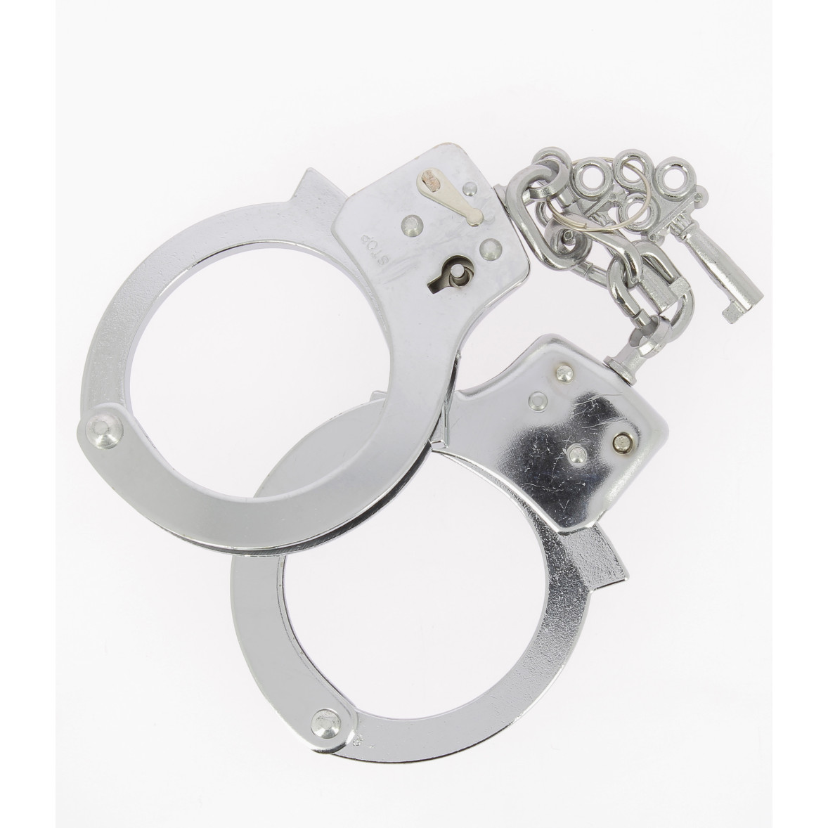 Chrome handcuffs with two keys by Miltec brand