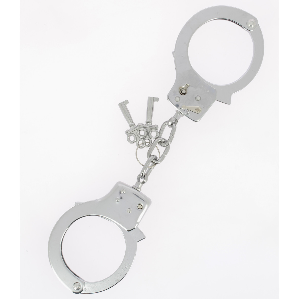 Chrome handcuffs with two keys by Miltec brand