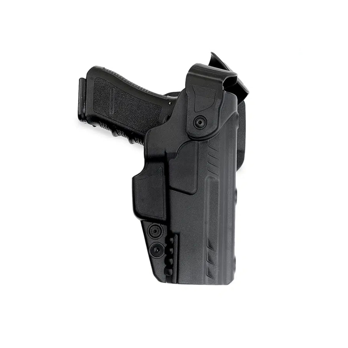 Single retention duty holster with rotating hood for GLOCK17/19 - GK