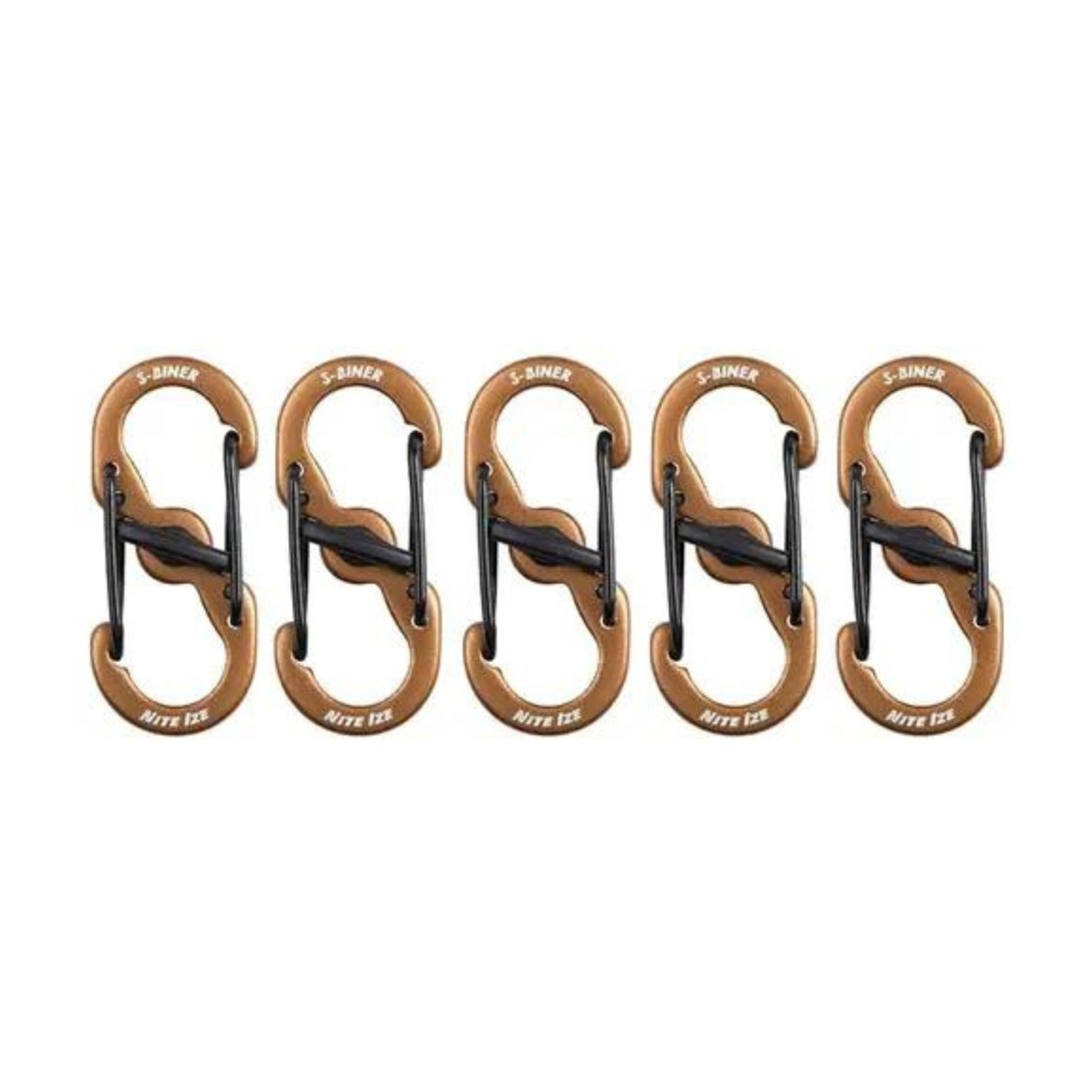 S-Biner® MicroLock® Aluminum - 5 Pack - Coyote - nite ize