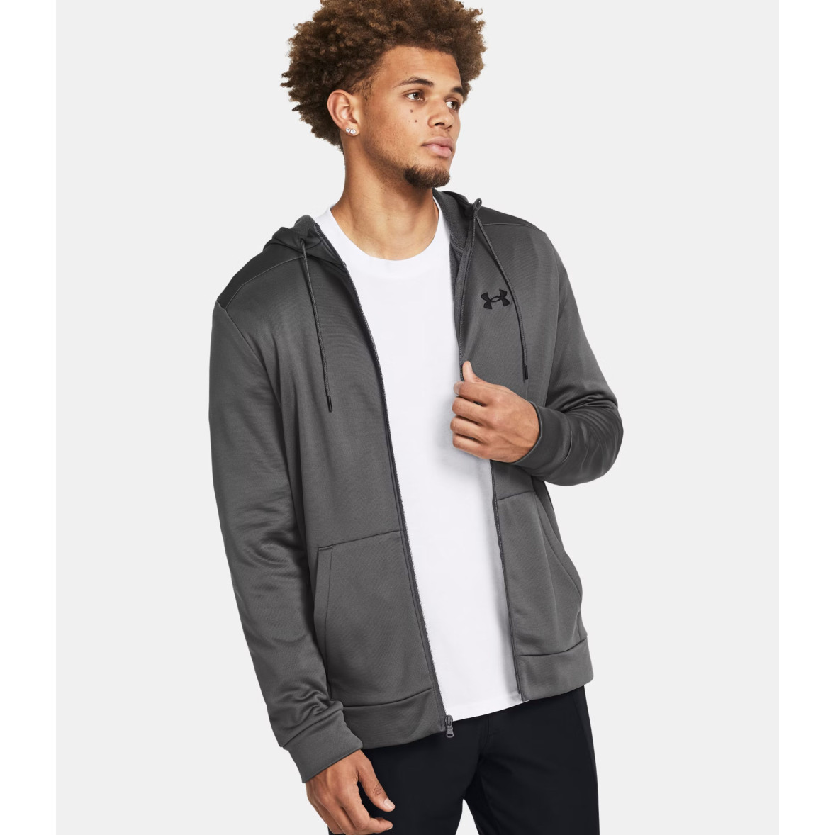 Men's Armour Fleece® Full-Zip Hoodie - Stone Gray - Under Armour