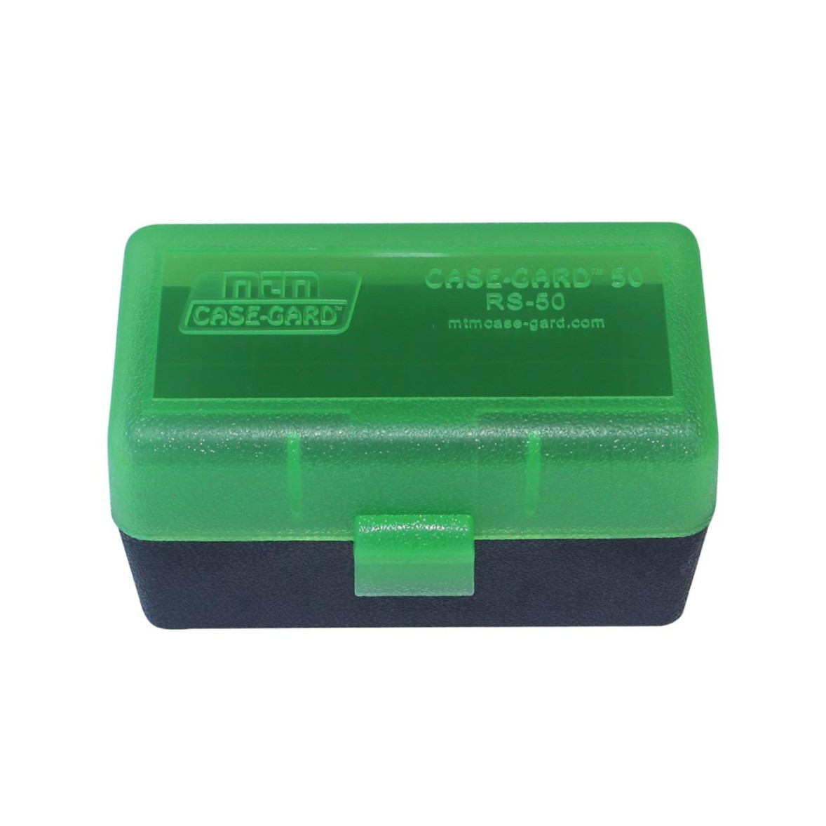 50-round ammunition box with lid for 223 Rem Green Black - MTM Case-Gard