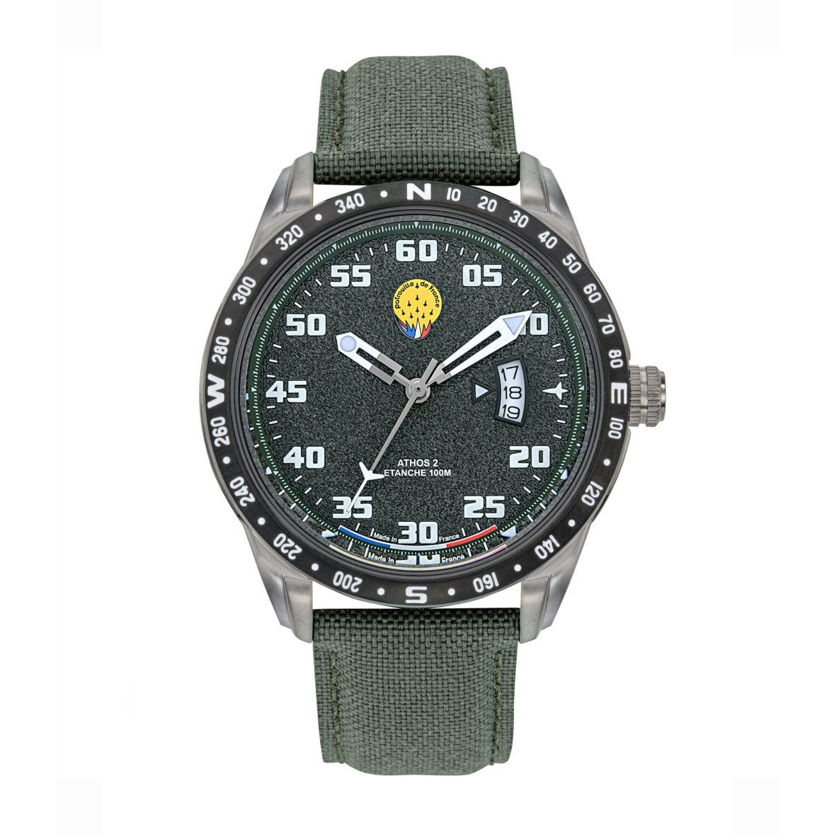 ATHOS 2 watch with green nylon strap - Patrouille de France
