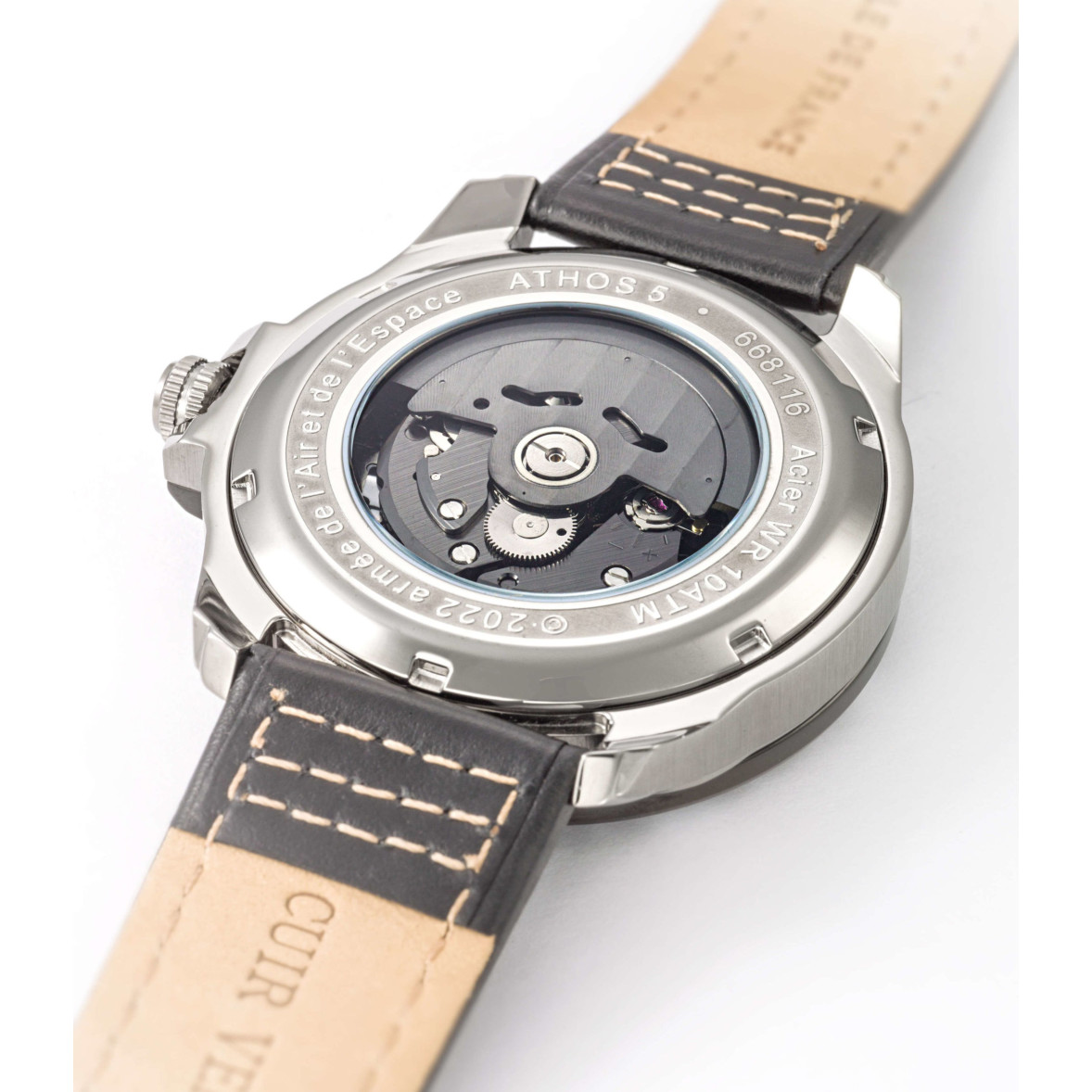ATHOS 5 watch with black leather strap - Patrouille de France