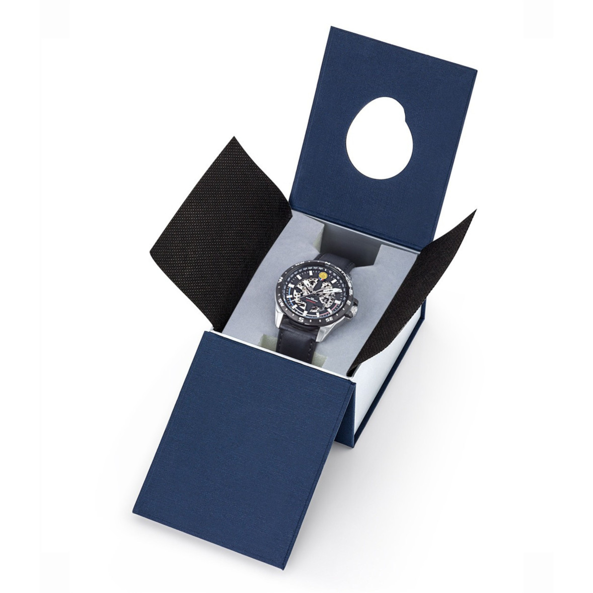 ATHOS 8 watch black leather strap and black dial - Patrouille de France