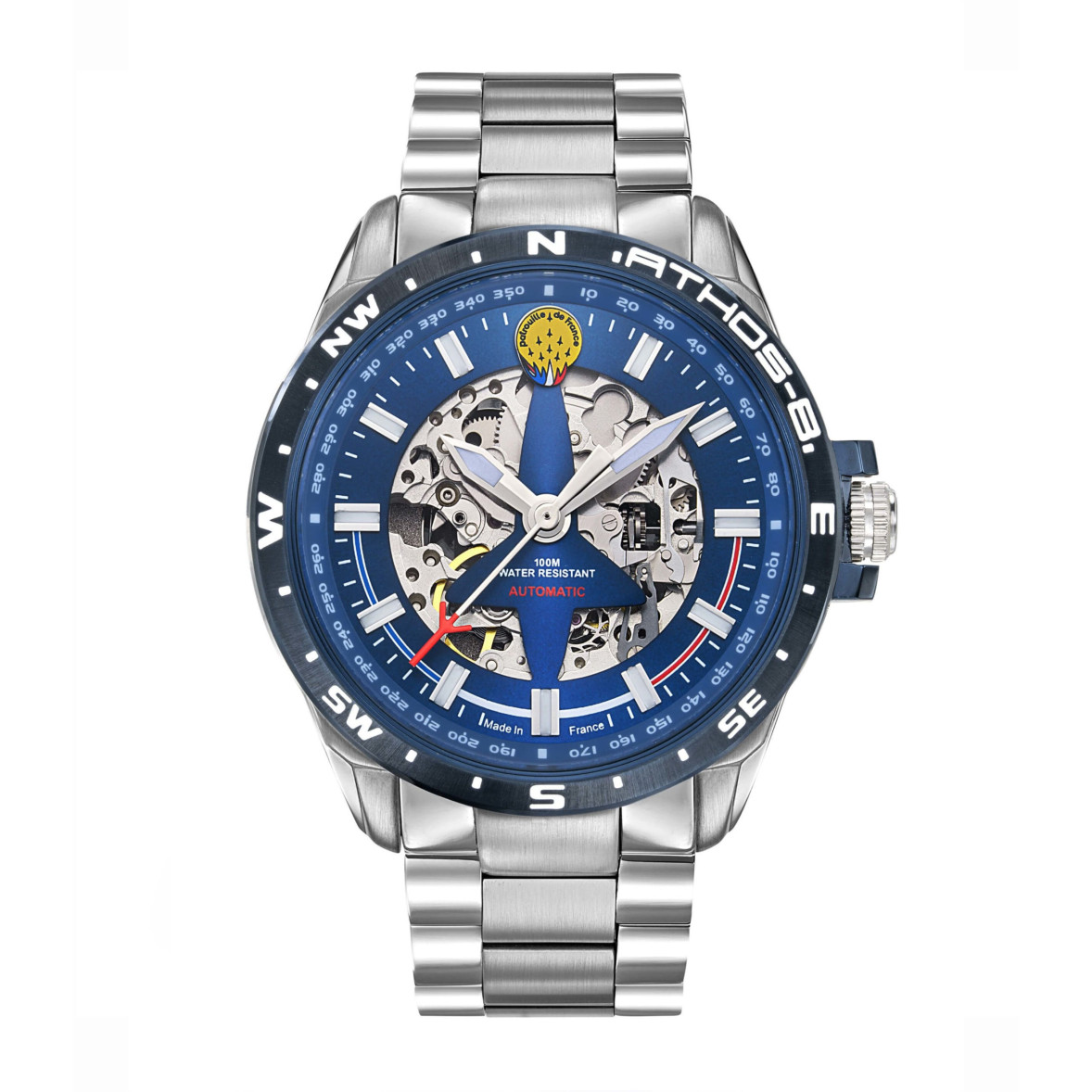 ATHOS 8 watch with metal bracelet and blue dial - Patrouille de France
