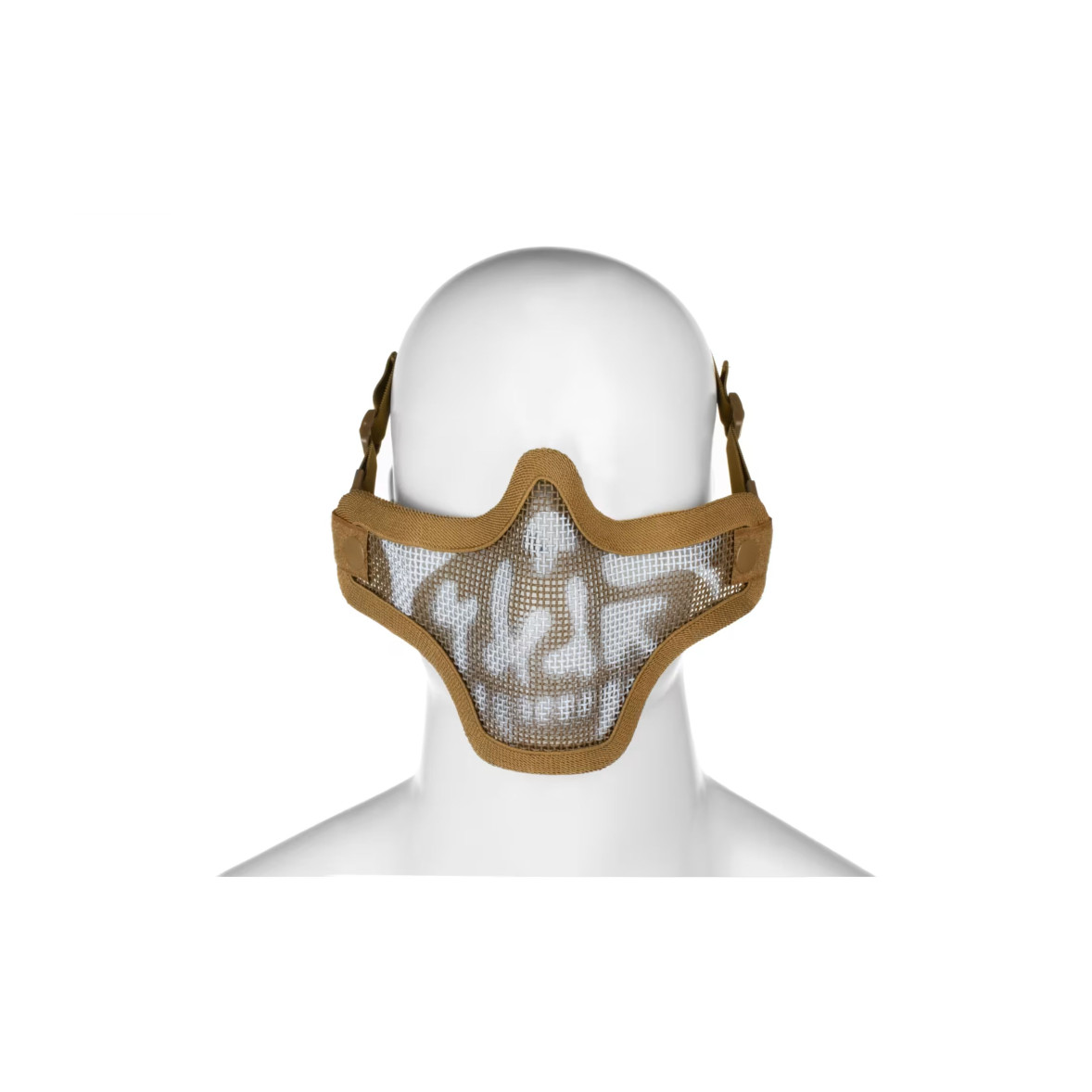 Tan Skull Half Mask in Steel - Invader Gear