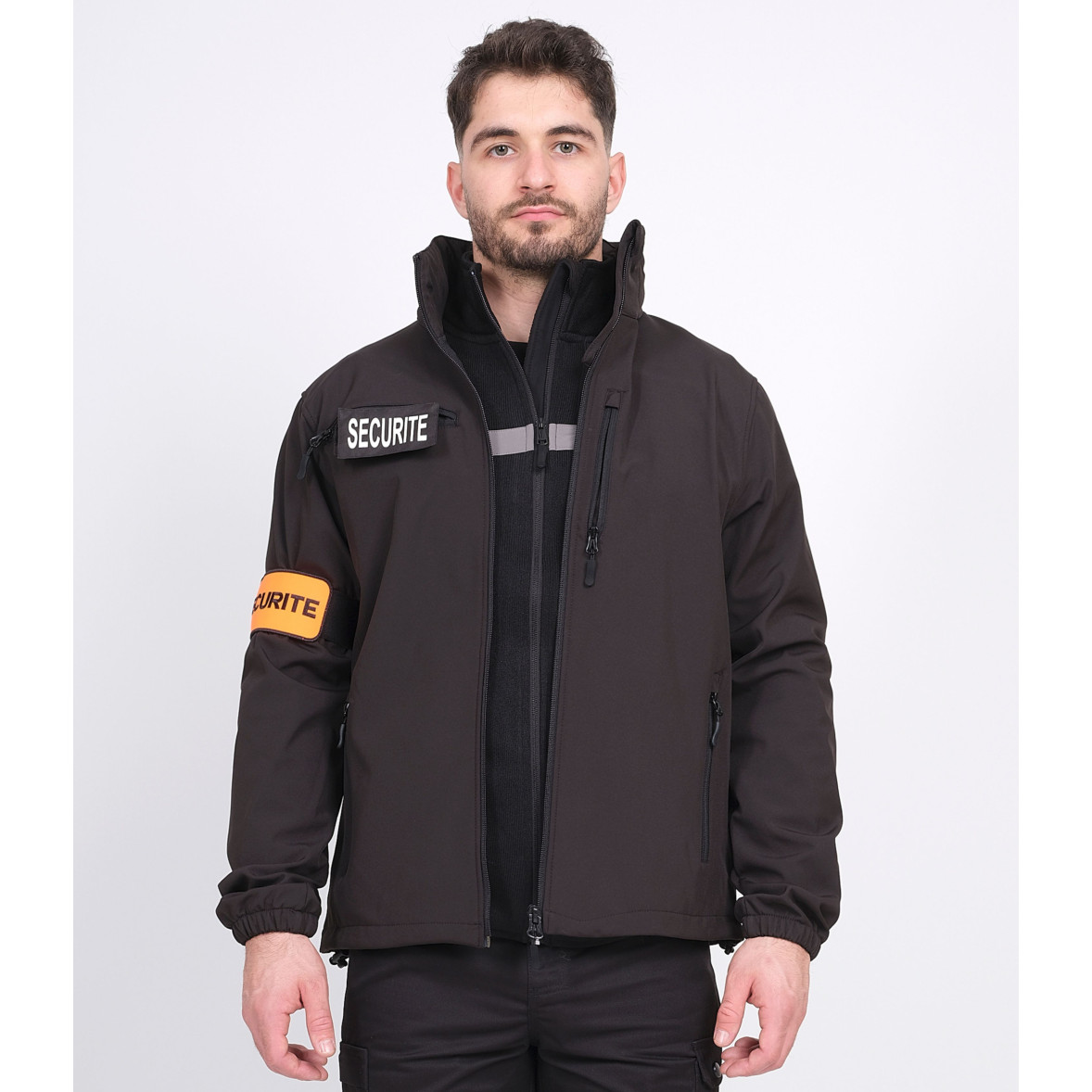 Black Space Softshell Jacket with Private Security Bands - Force Series