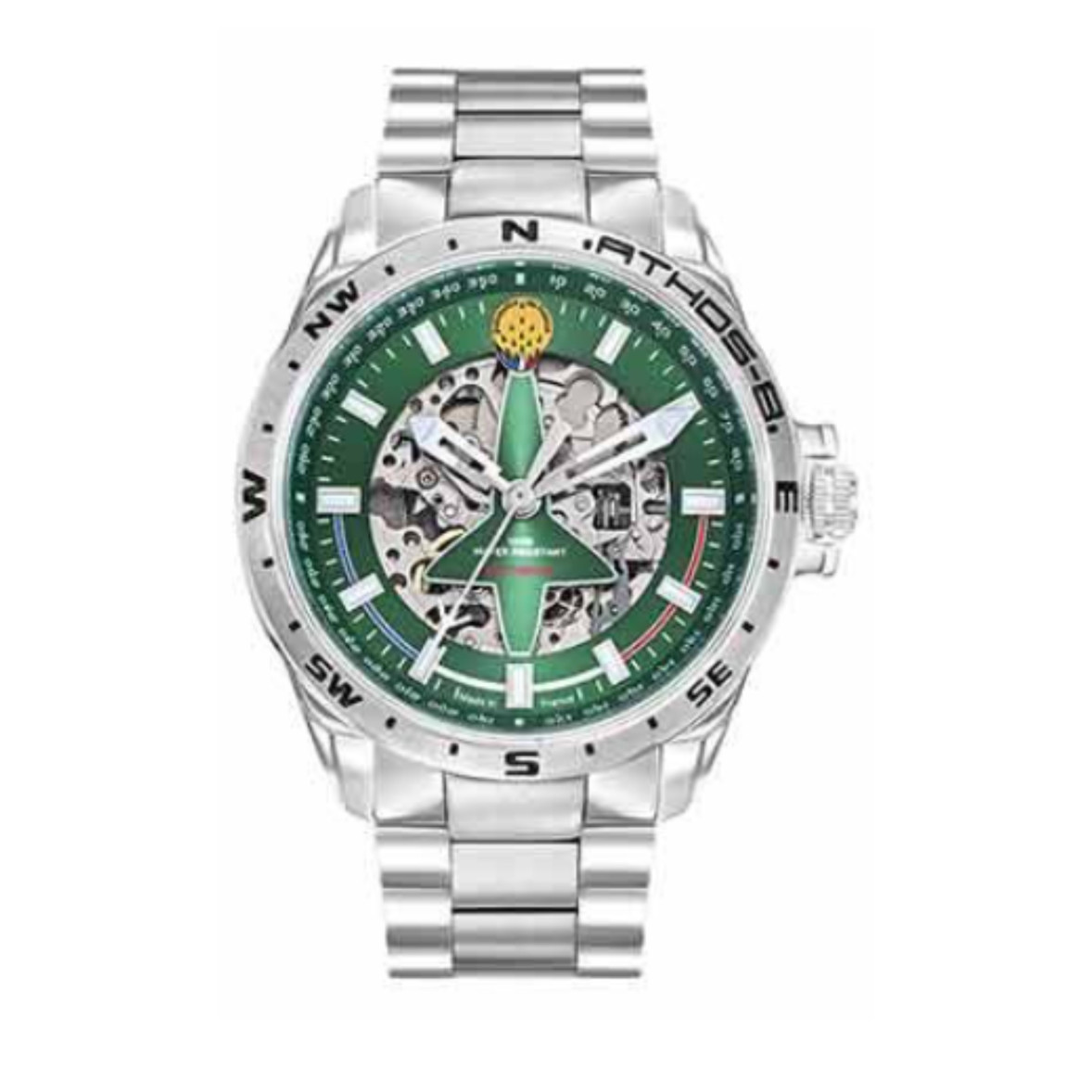 ATHOS 8 Watch metal bracelet and green dial - Patrouille de France