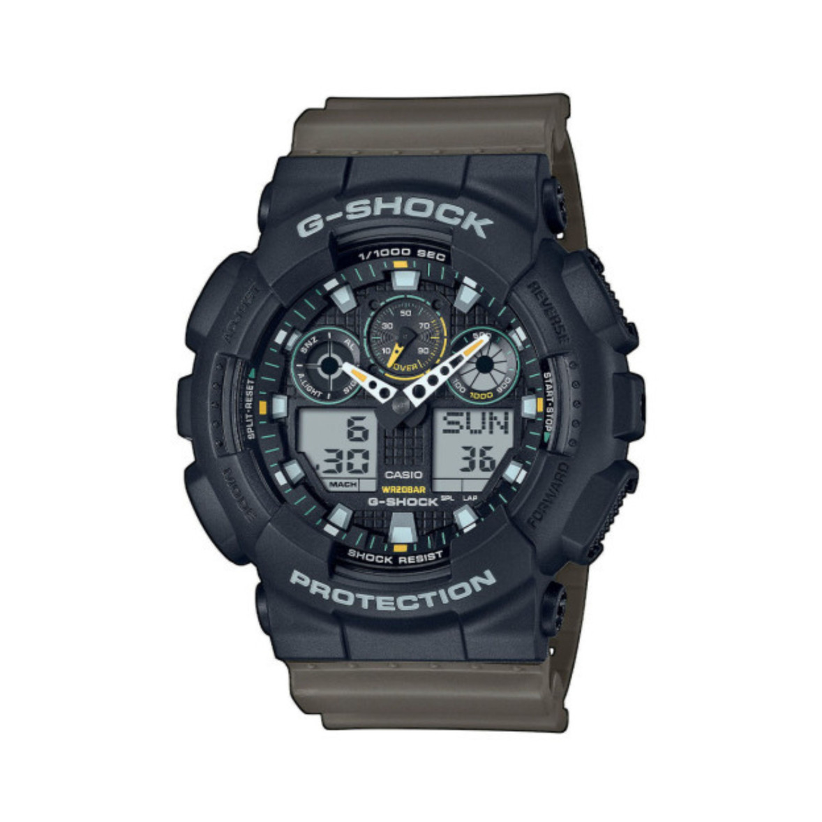 Montre G-Shock GA-100TU - Noir/Vert Olive - Casio