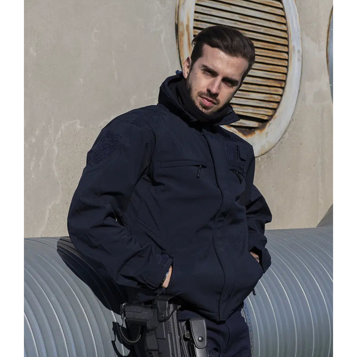 Police Softshell Jacket - Navy Blue - GK