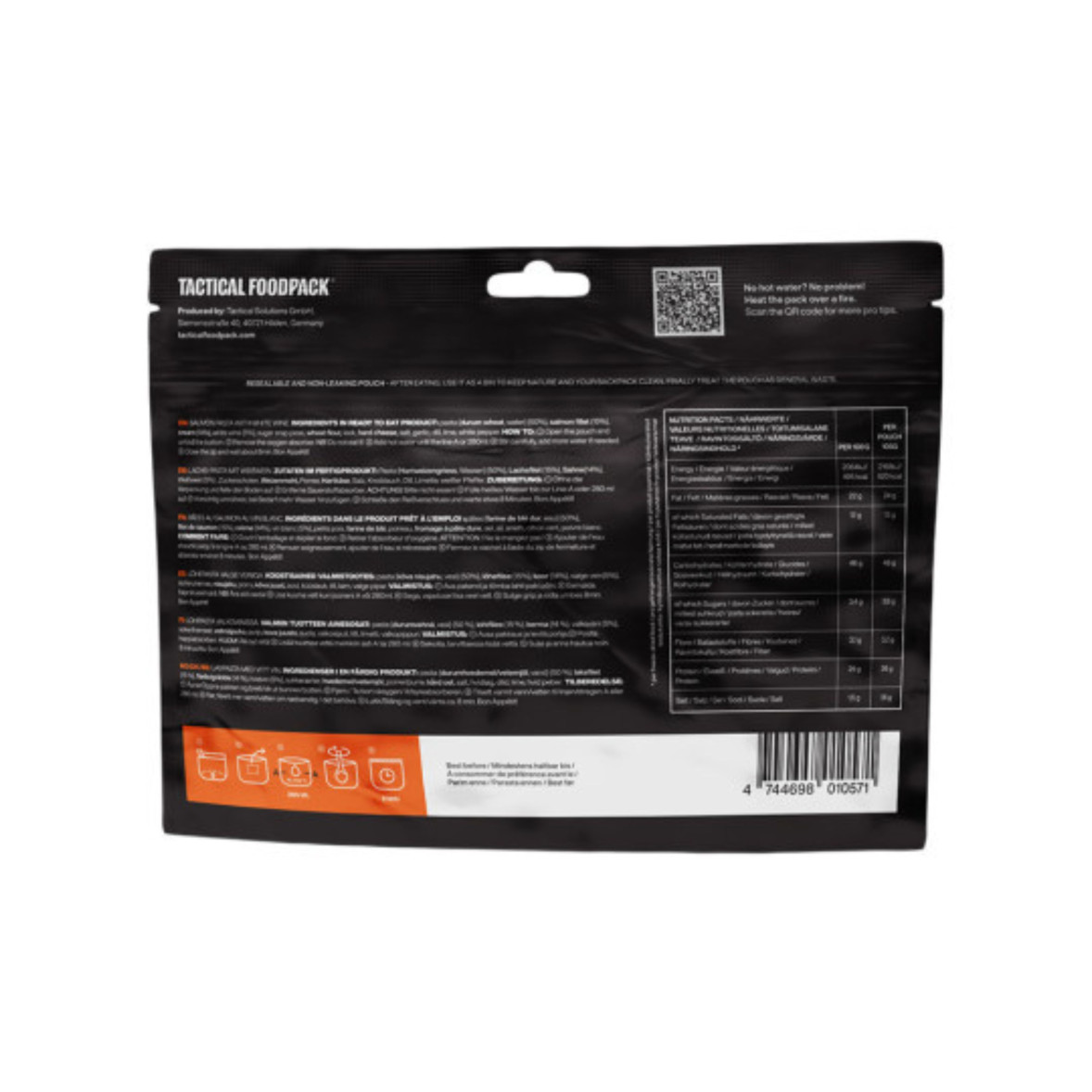 Survival Ration - Salmon and White Wine Pasta - Tactical Foodpack