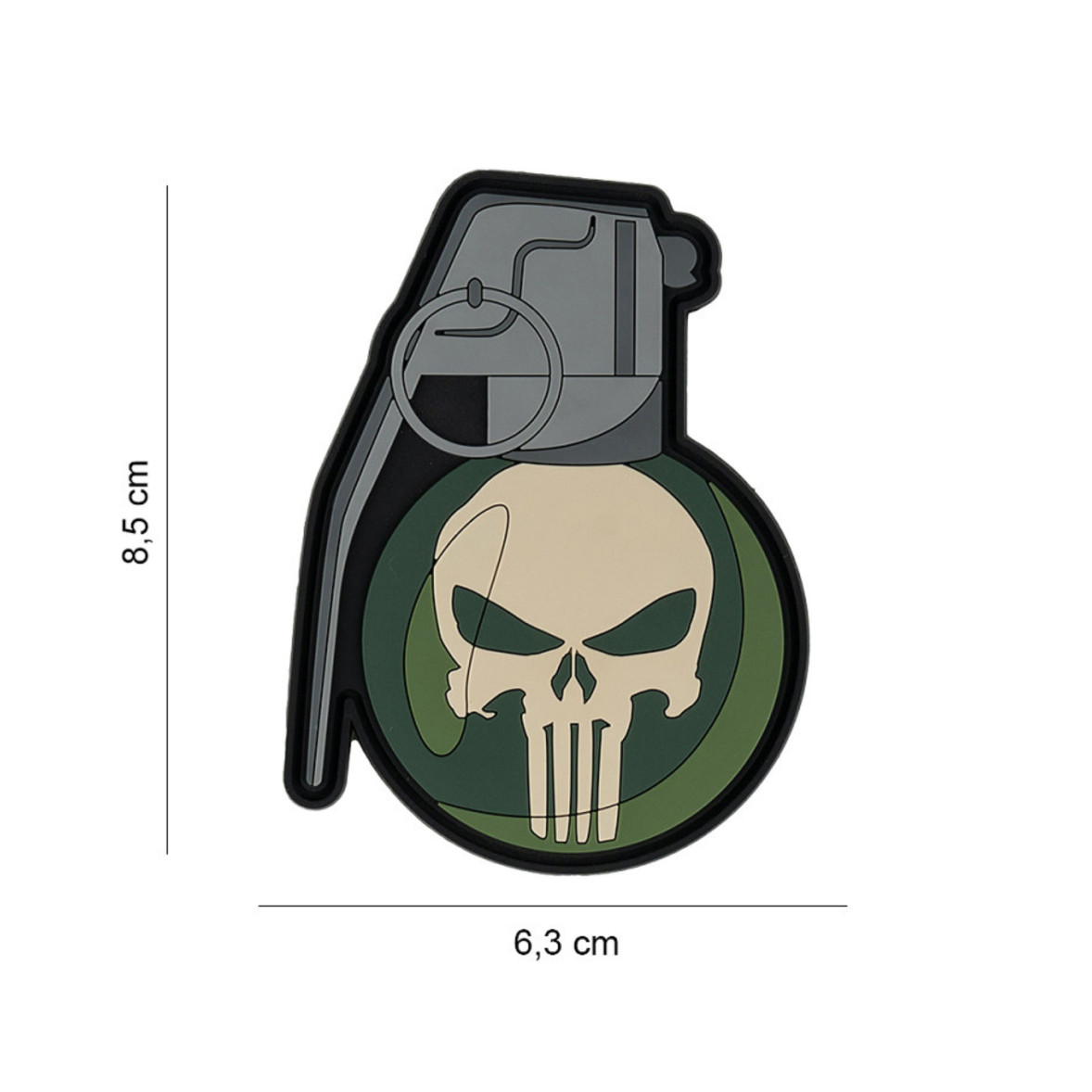 Patch 3D PVC Tête de mort Grenade - 101 Inc