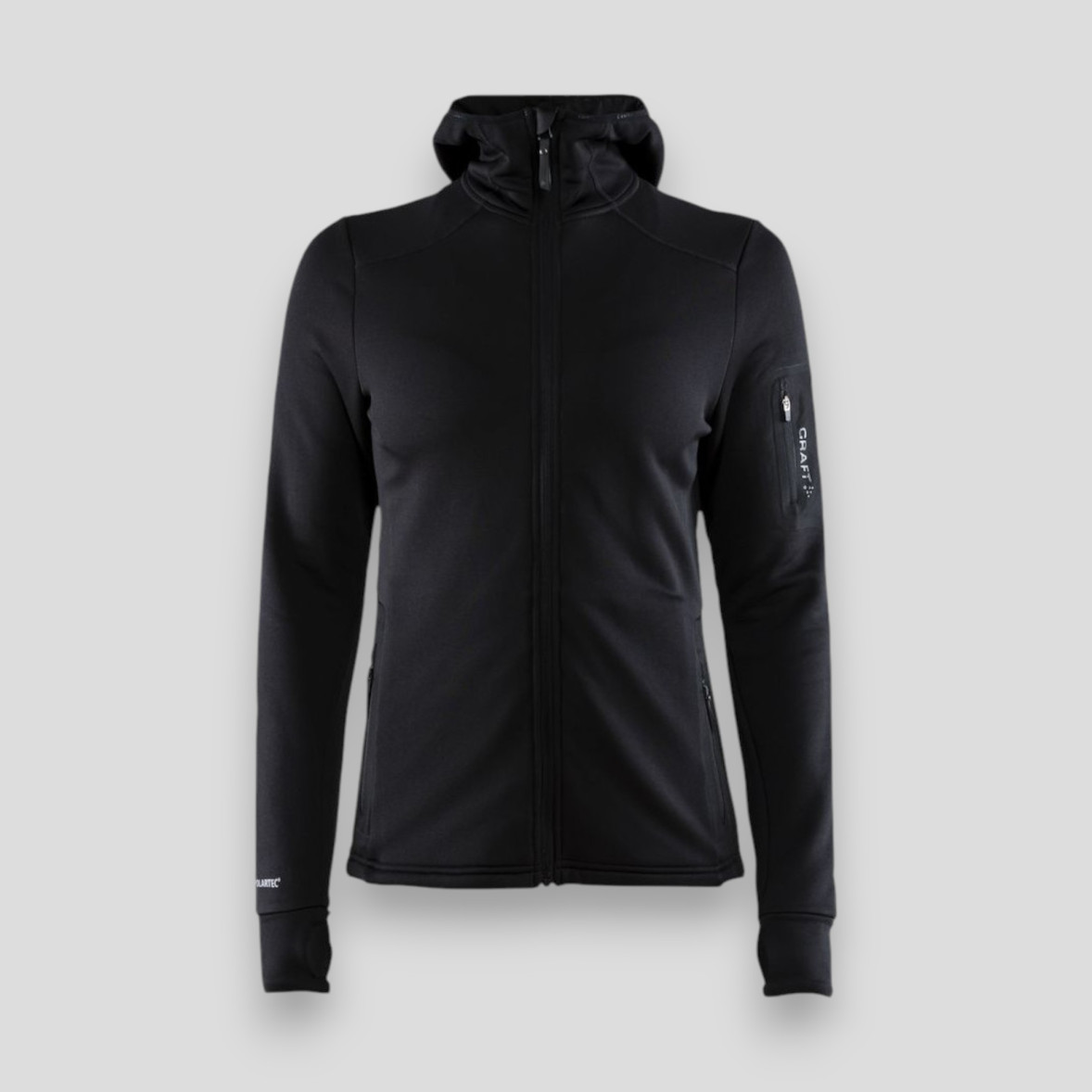 Women's Black Polartec Hooded Jacket - Craft Tactical