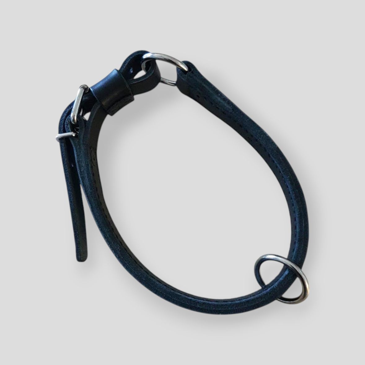 Two-ring leather collar - Scorpion