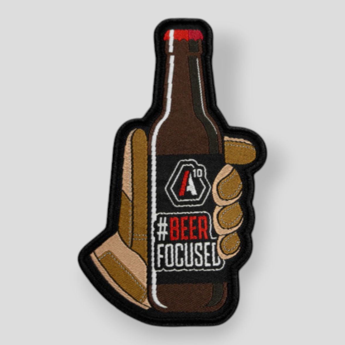 Patch brodé Signature Beer Focused - Blanc/Rouge/Brun - A10 Equipment