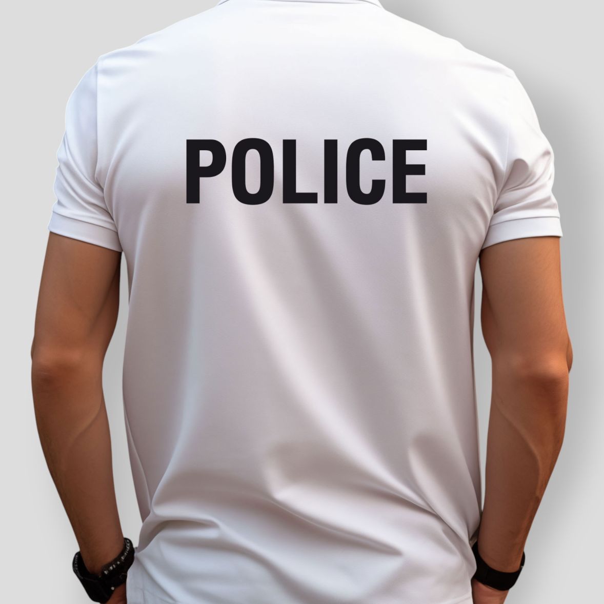 Polo à manches courtes sérigraphié Police - Blanc - Patrol Equipement