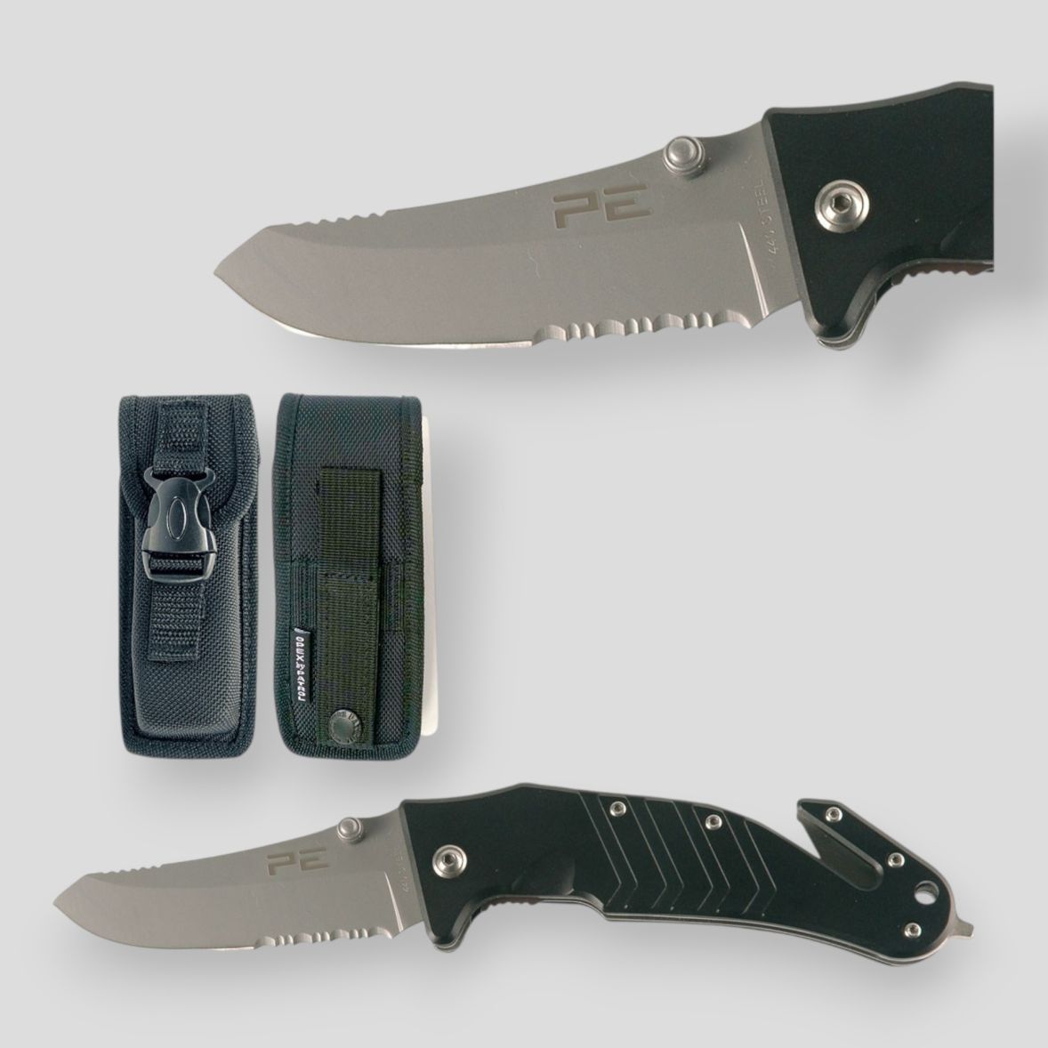 Navaja cortacorreas y rompevidrios (hoja 8,5cm) con funda - Negro ...