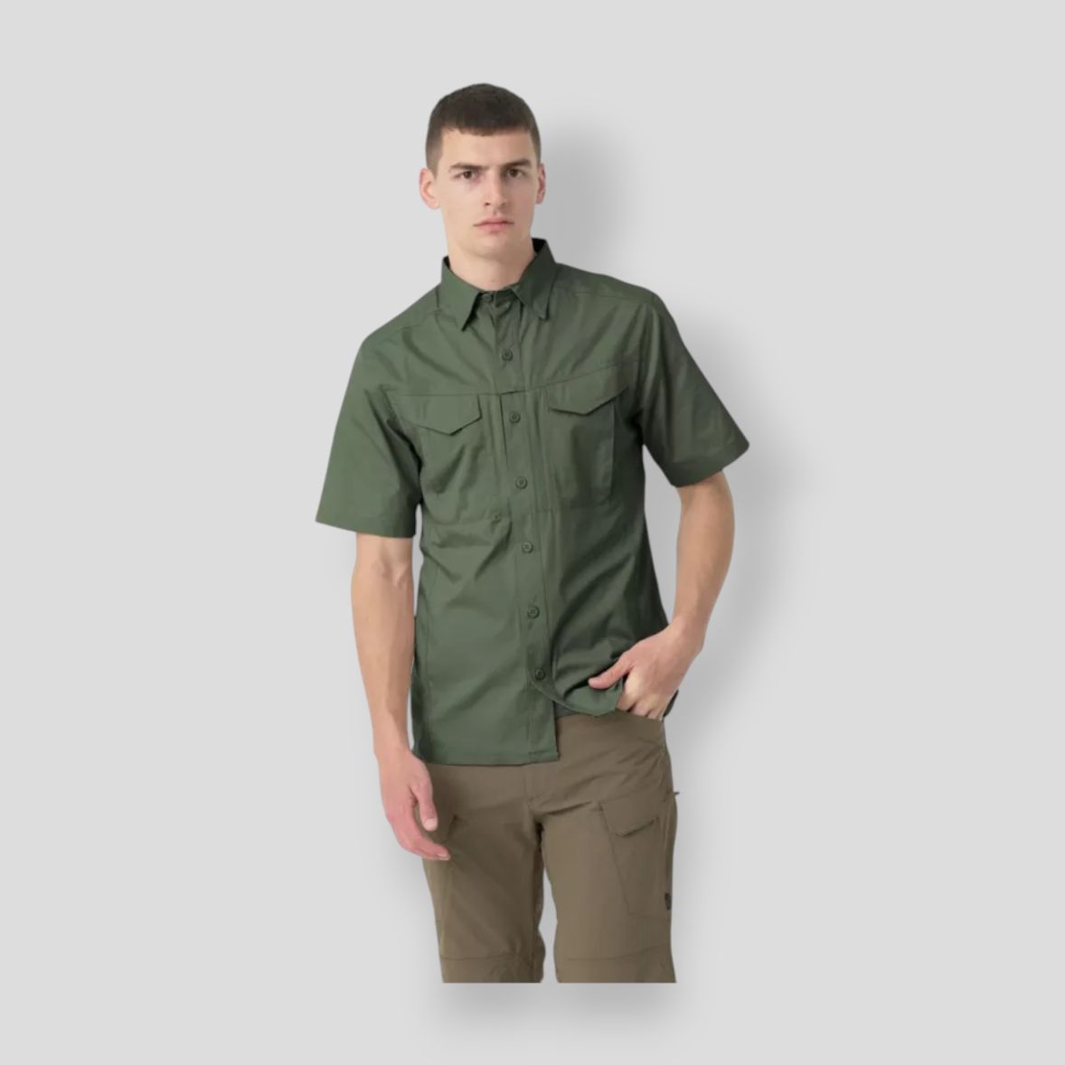 defender mk2 shirt short sleeve® - polycotton ripstop - olive green ...