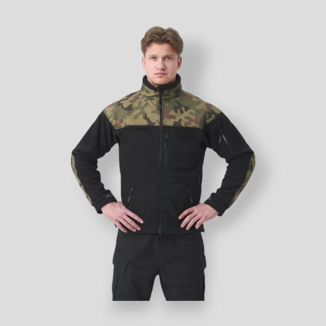 polish infantry jacket - fleece - black/pl woodland - helikon