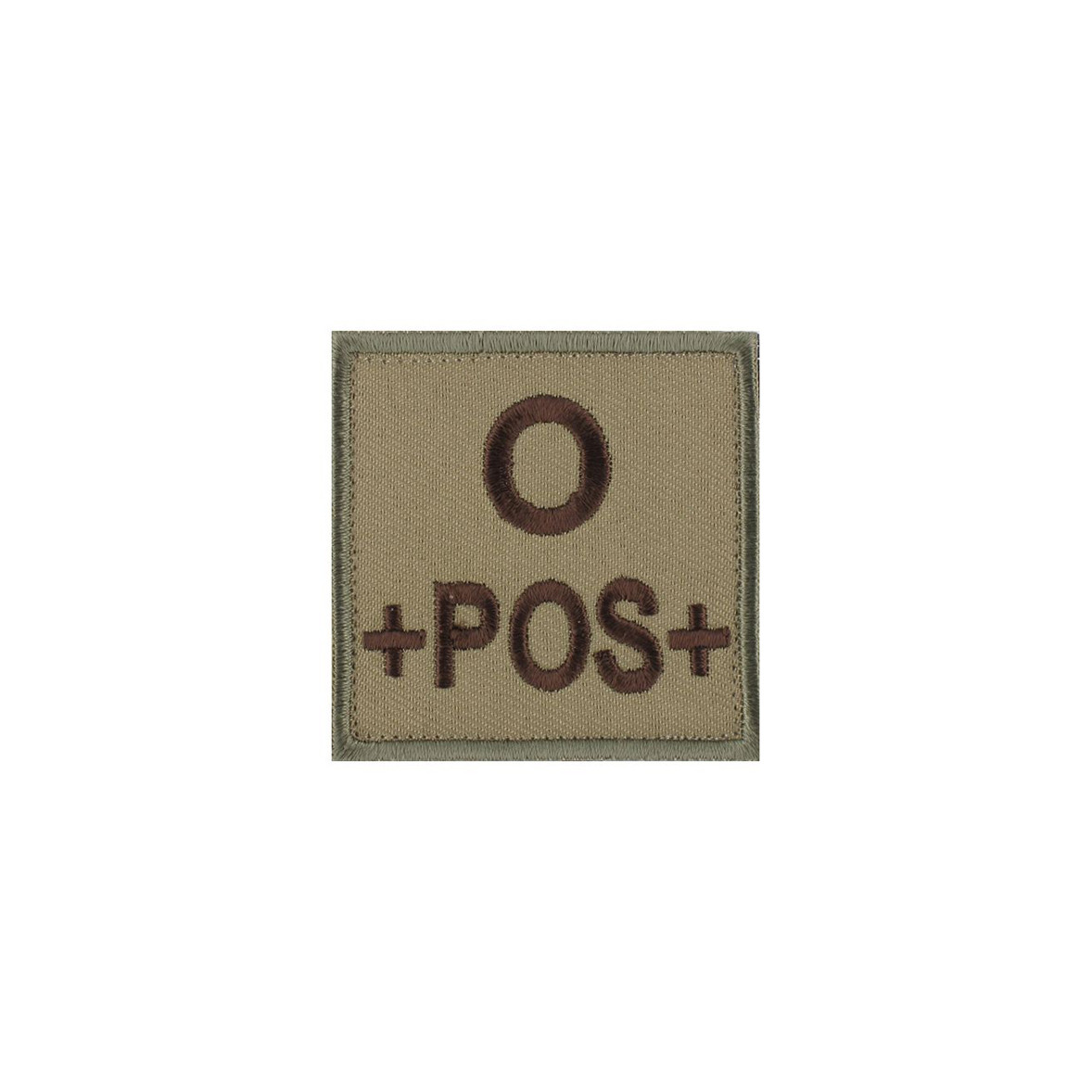 O+ Blood Type Patch Brown on Beige by DMB