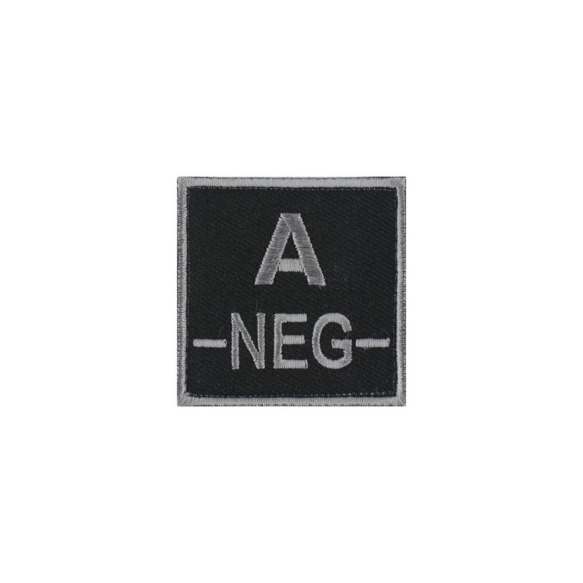 Blood type patch A- Grey on Black by DMB brand