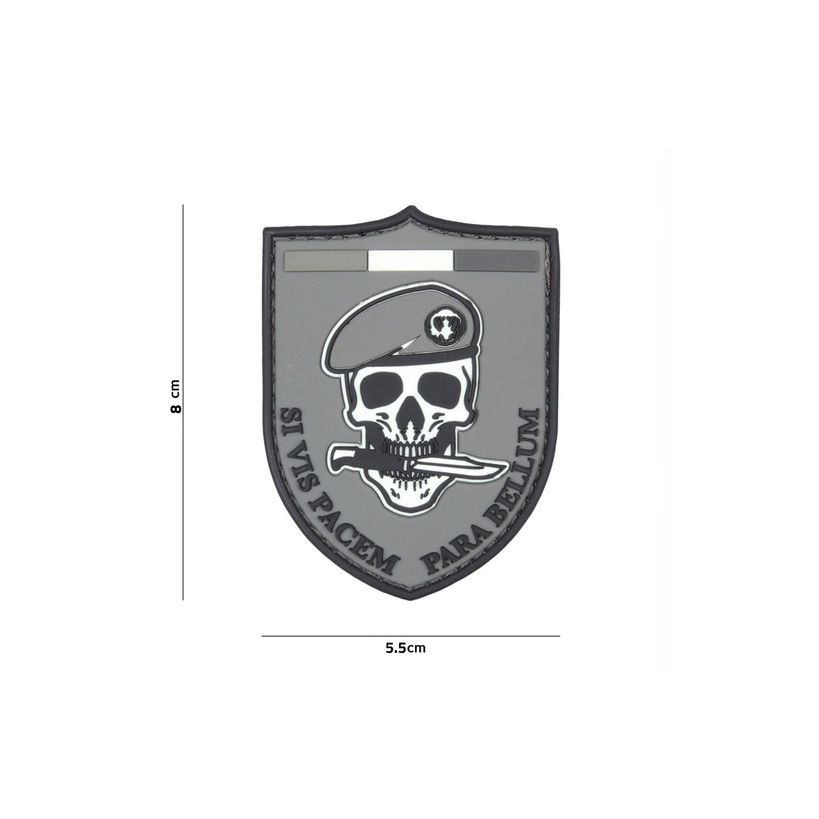 Patch stemma "Si vis pacem para bellum" grigio in PVC - 101 Inc