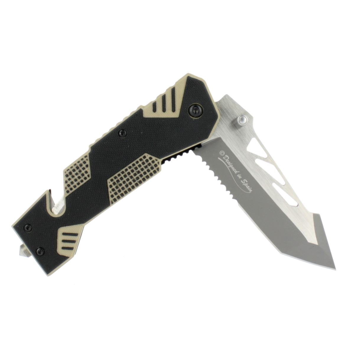 Tactical folding knife with G10 coyote scales - K25