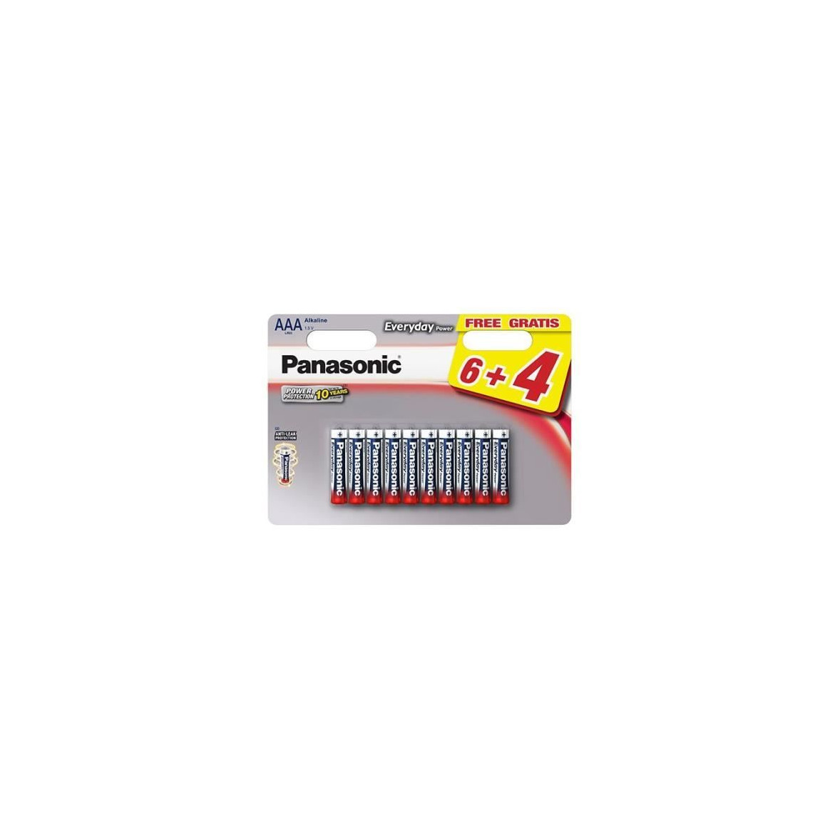 Lot de 10 piles LR03 1.5V AAA - Panasonic
