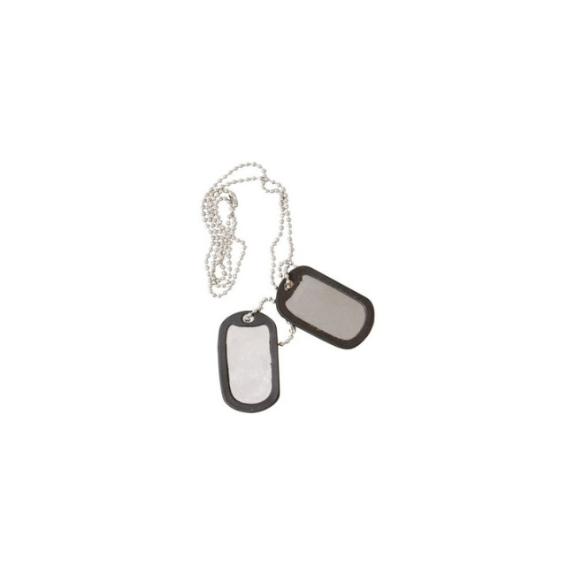 US-style tags, silver color, from the brand Kombat Tactical