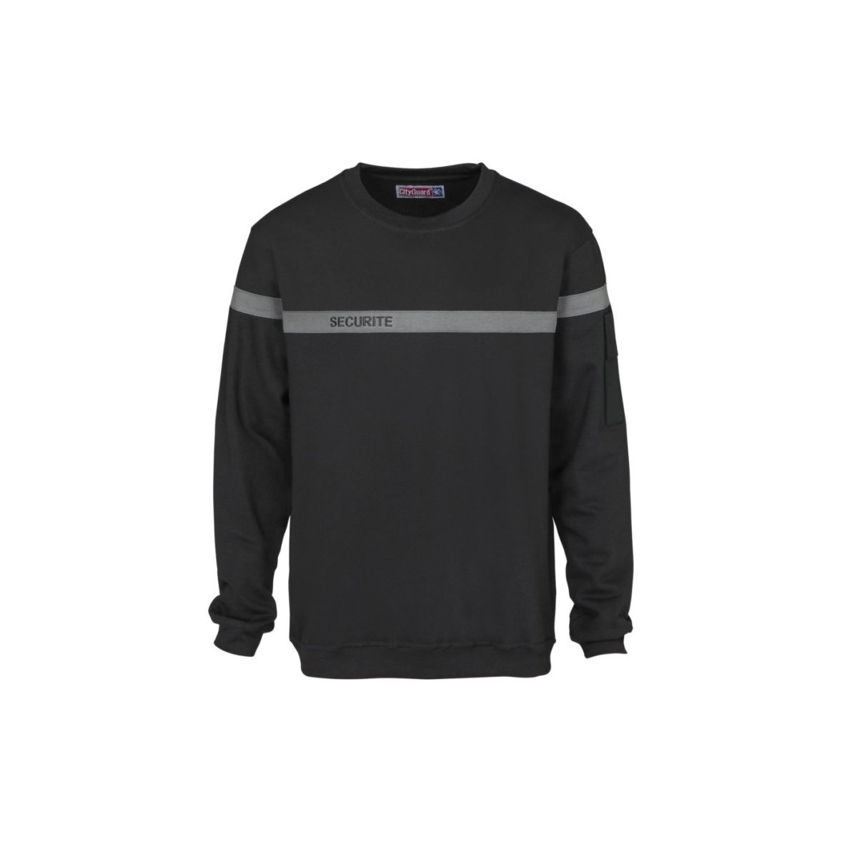 Black security sweater with grey band - CityGuard