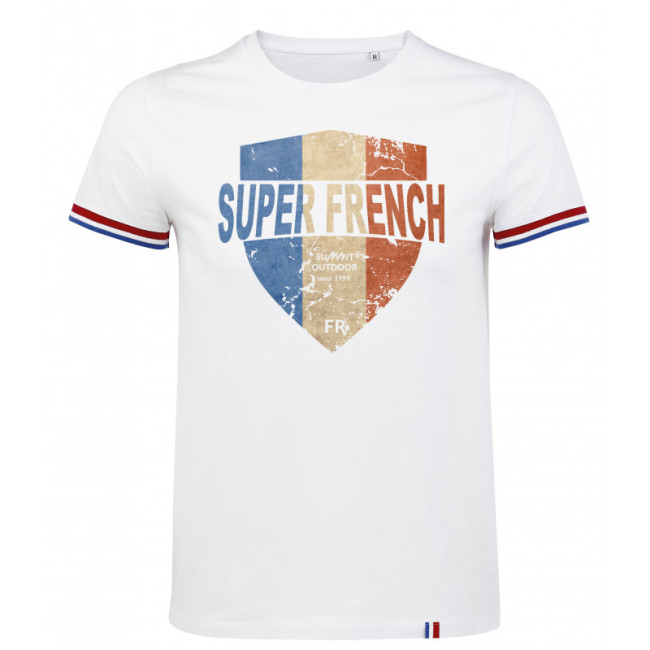 White Tricolor Superfrench Patch T-shirt - Army Design