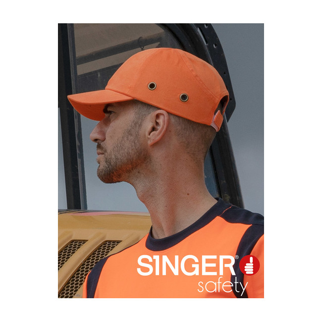 Fluorescent Orange Bump Cap - Singer Safety