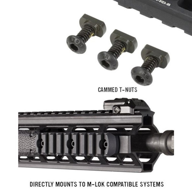 Riel Picatinny de 9 ranuras M-LOK de aluminio negro - Magpul
