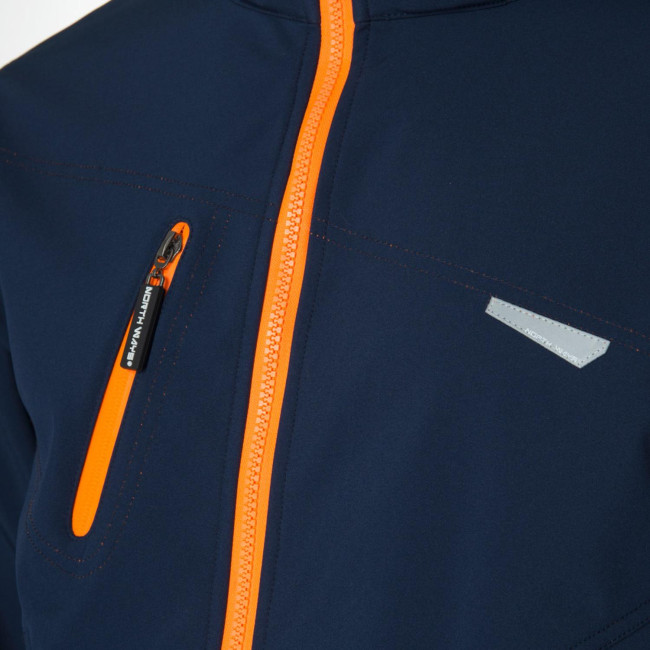 Borel navy blue and fluorescent orange softshell jacket - Nine Worths ...