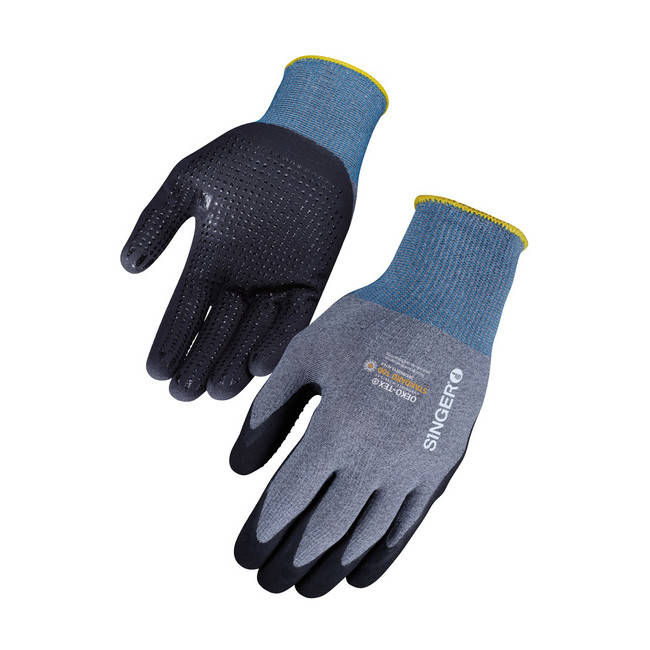 15 gauge foam nitrile gloves with dots - Singer Safety