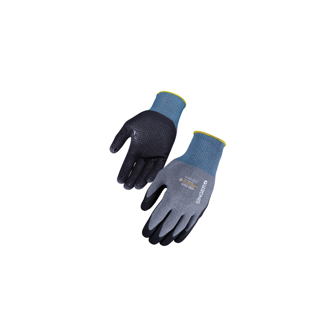 15 gauge foam nitrile gloves with dots - Singer Safety