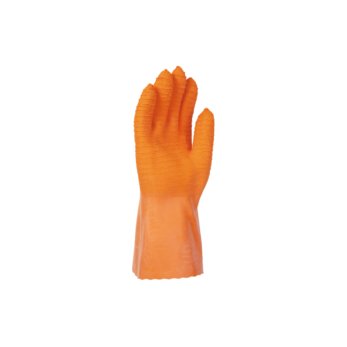 Orange latex chemical protection gloves - Singer Safety