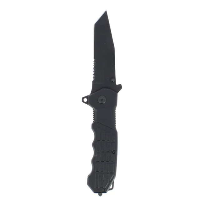 Black Tactical Tanto Folding Knife - Kombat Tactical