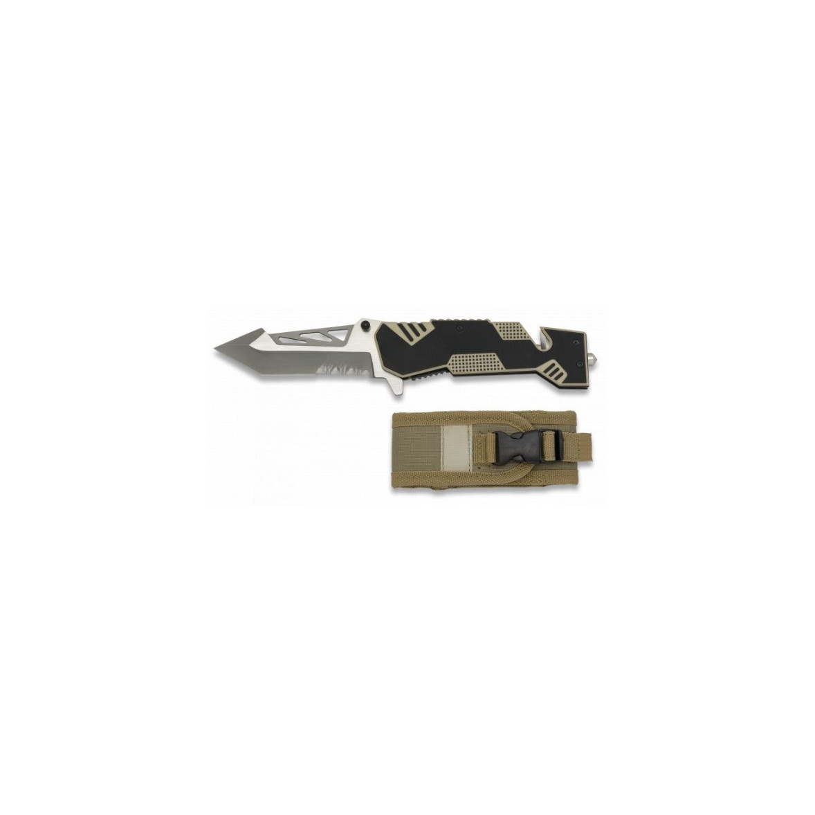 Tactical folding knife with G10 coyote scales - K25