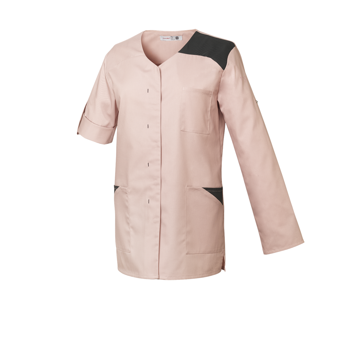 Túnica de mulher de mangas compridas Flavie Rosa e antracite - Robur