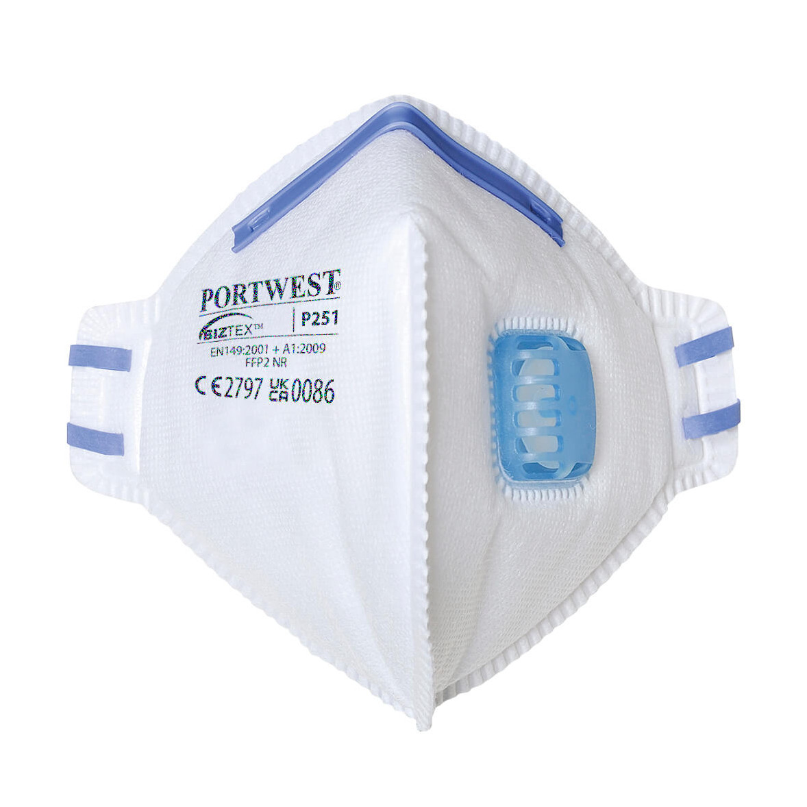 Masque pliable FFP2 avec valve blanc - Portwest