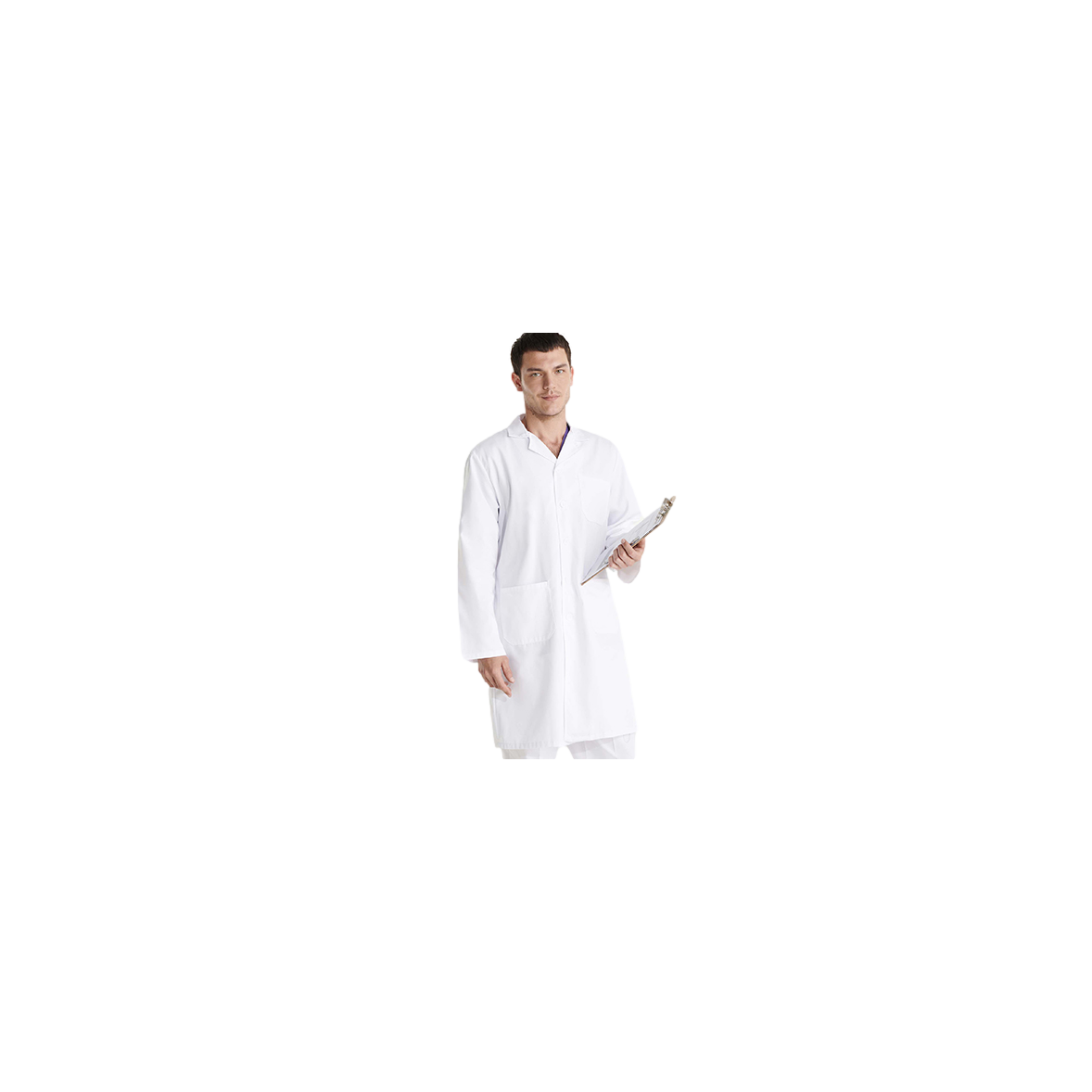 Men's White Vaccine LS Work Coat - Roly