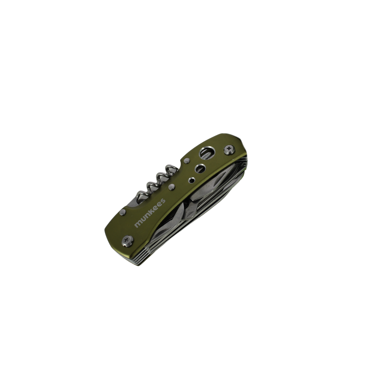 15-function LED Pocket Knife Green - Munkees
